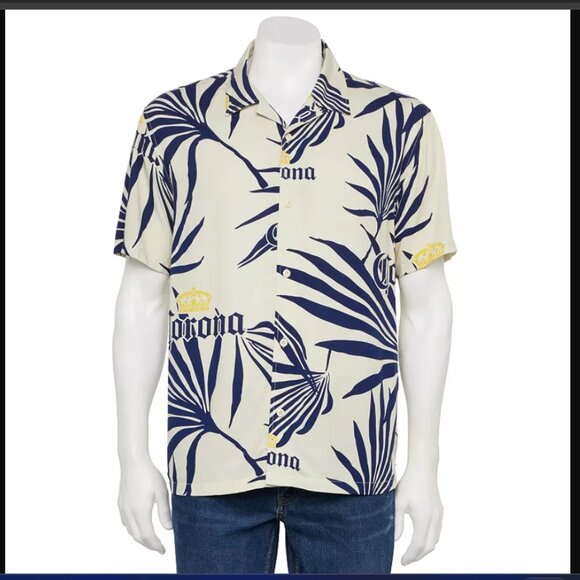Corona | Shirts | Corona Beer Logo Short Sleeve Button Down Collar ...